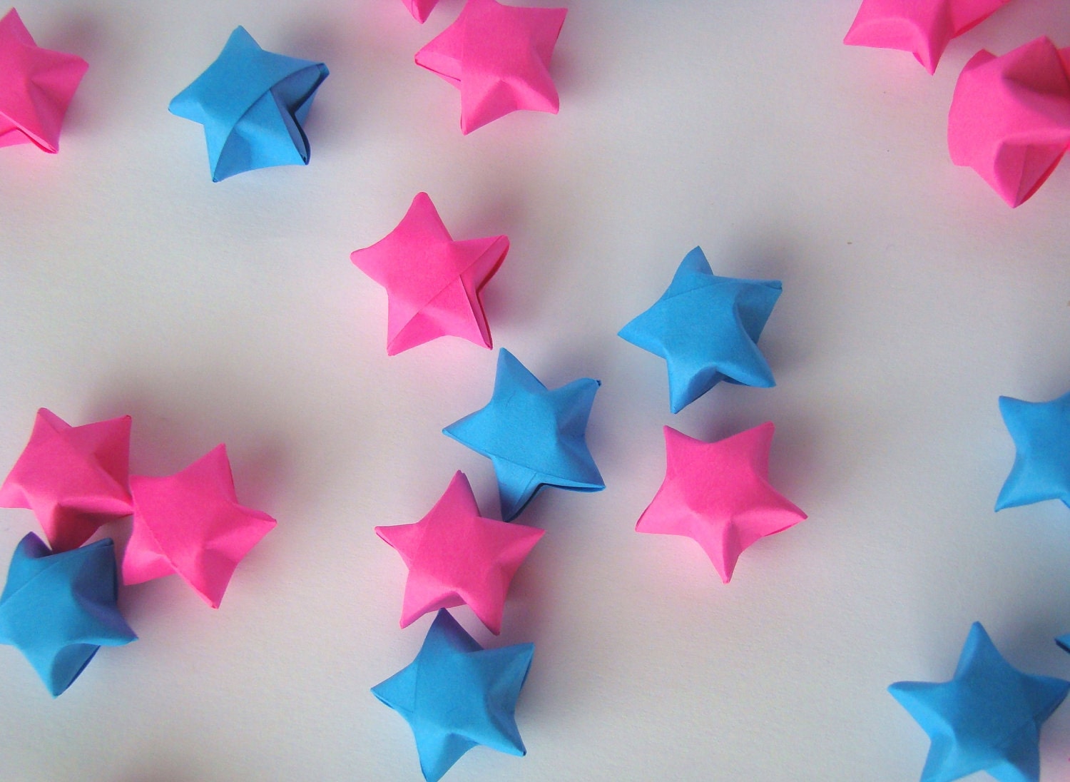 Gender Reveal Party Hot Pink and Blue Lucky Stars - Etsy