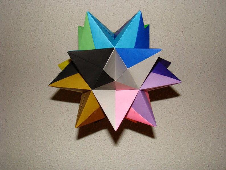 Small Modular Origami Star Ball Multi-colored 10 | Etsy