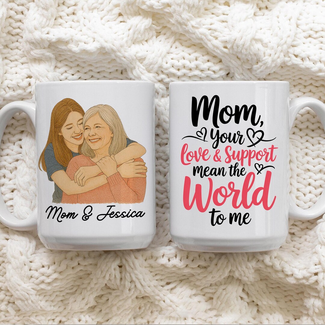 Custom Portrait Mug, Personalized Photo Mug, Custom Mom Photo Mug ...