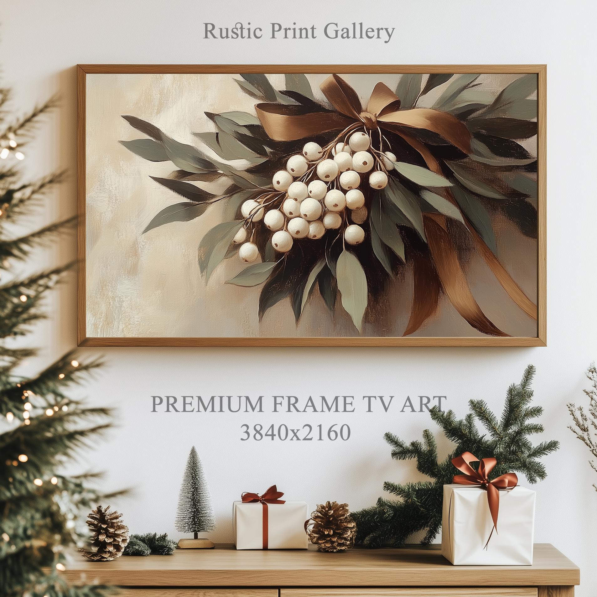 Christmas Frame TV Vintage Art, Cozy Christmas Landscape TV Art ...