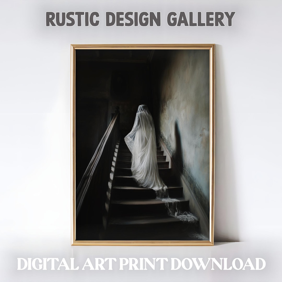 Dark Academia Victorian Ghost Woman, Halloween Ghost Bride Print ...