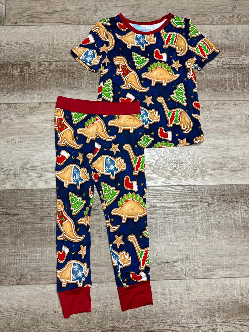 NWT Custom Bamboo Christmas Dinosaur Two Piece Pajamas - Etsy