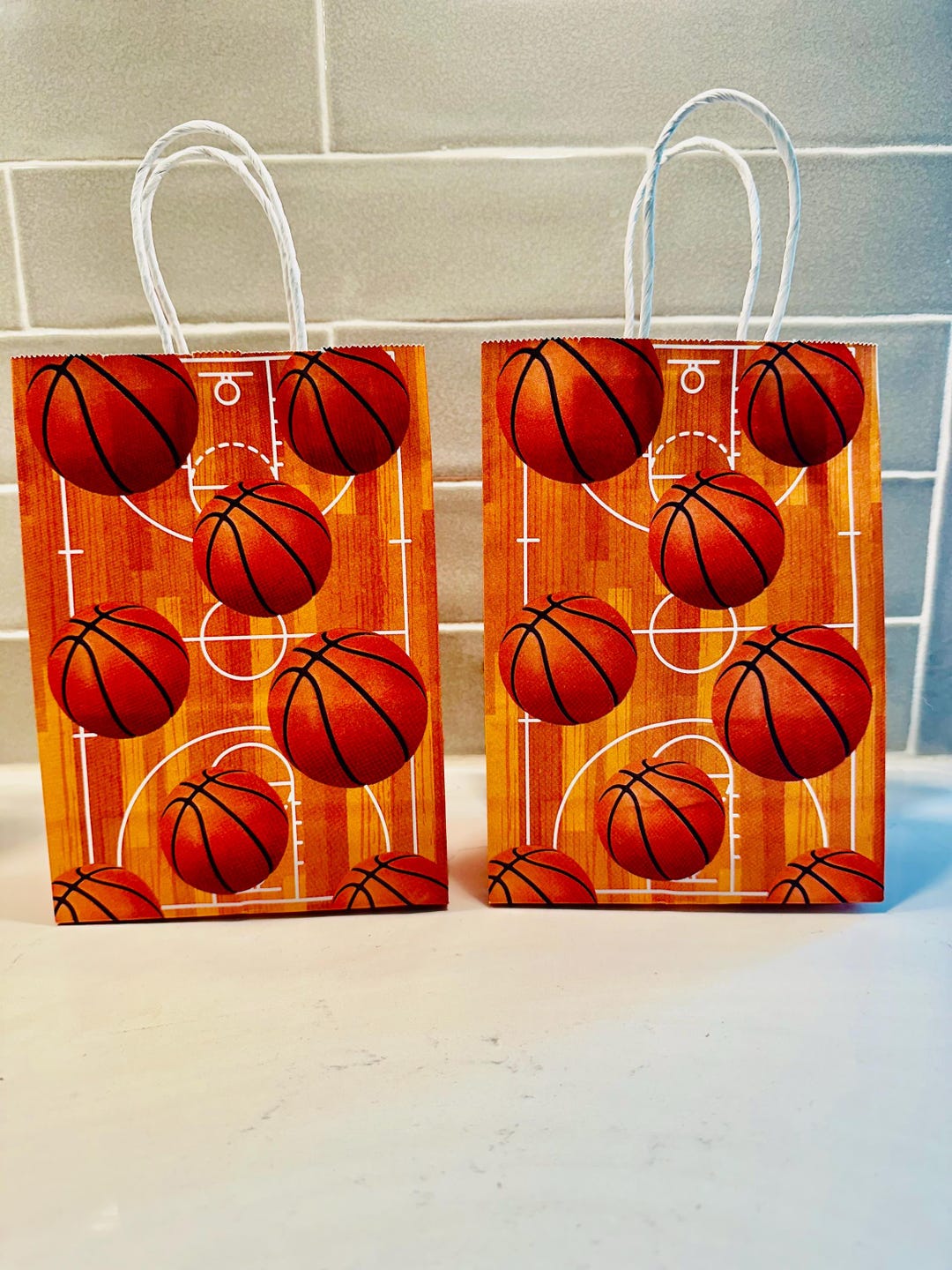 16 Pcs Basketball Gift Bags With Handles for Basketball Birthday Party ...