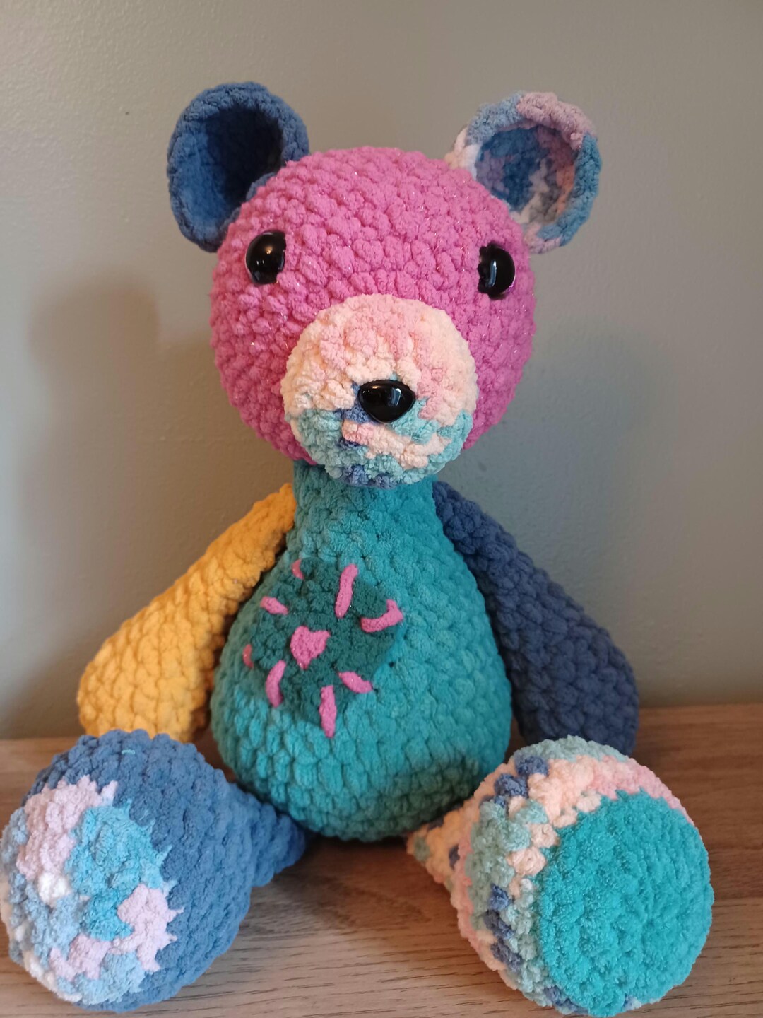 Scrappy Teddy Bear PLUSH - Etsy