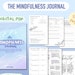 The Mindfulness Journal, Self Help Worksheets, Self Care Journal ...