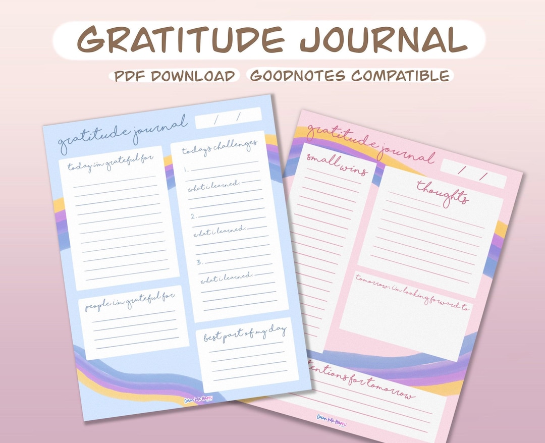 Daily Gratitude Journal Pages Digital Download, Goodnotes Compatible ...