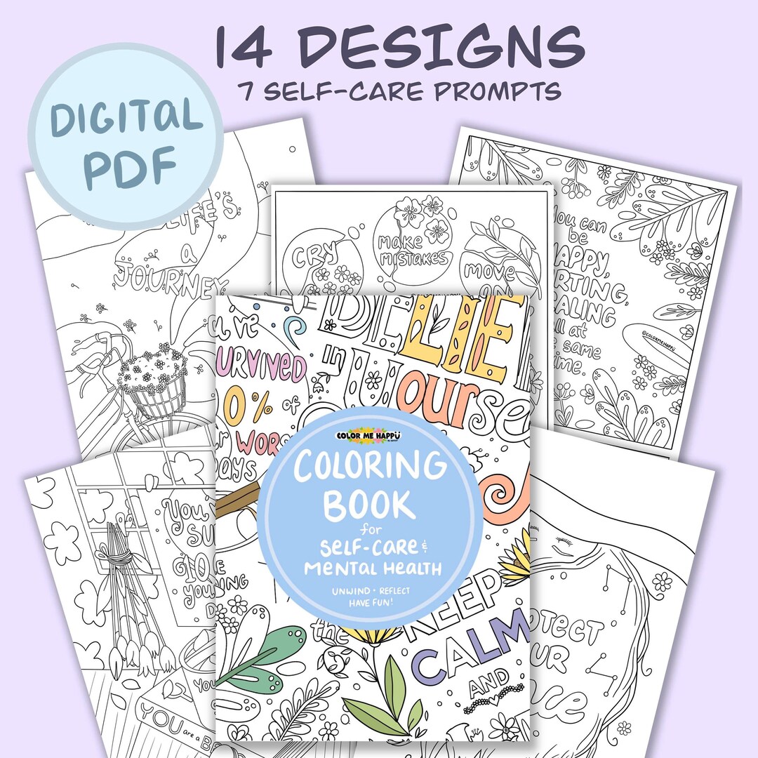 Coloring Book for Self Care and Mental Health | Self-care Journal ...