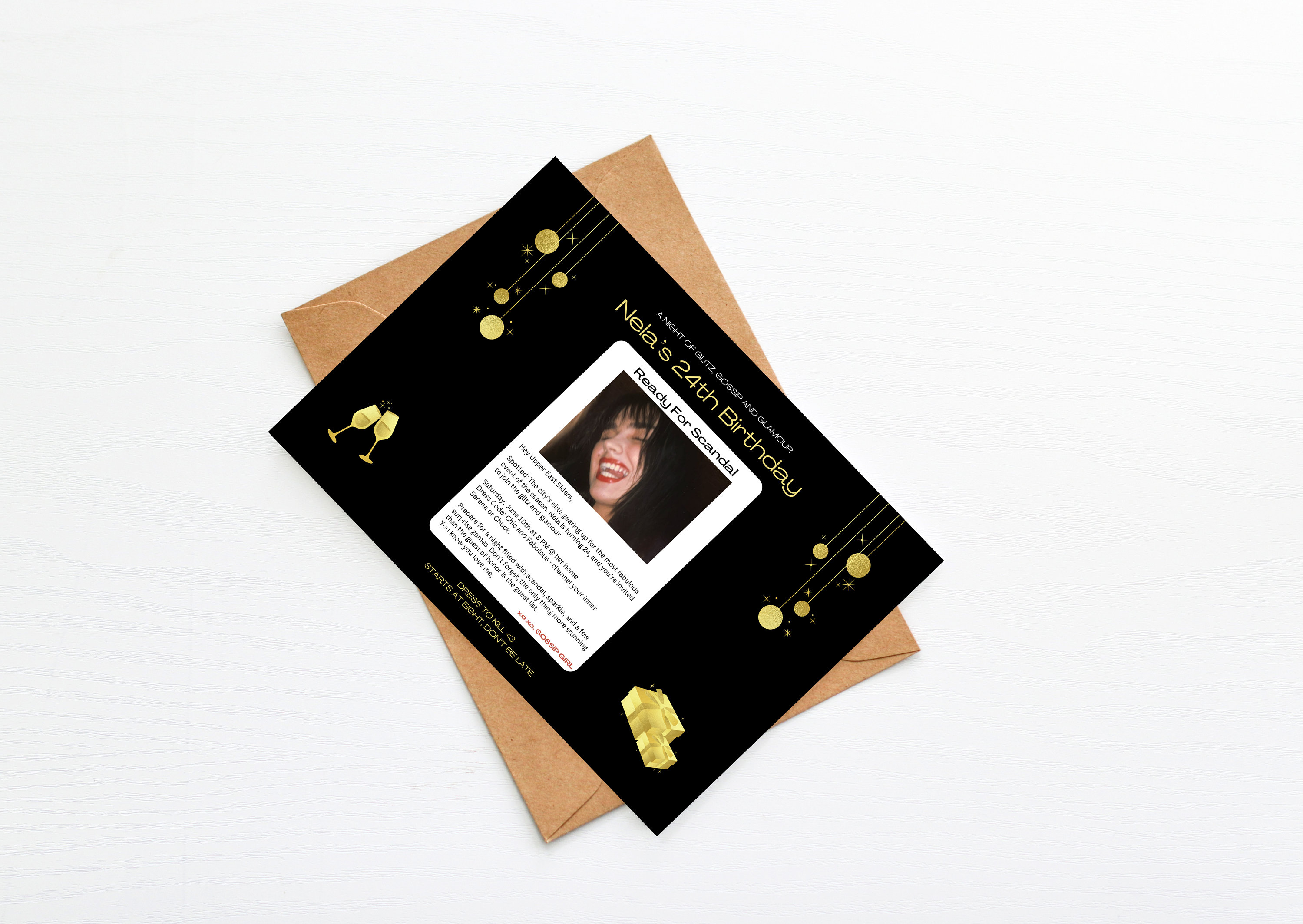 Gossip Girl Themed Birthday Party Invitation Invite Template | Editable ...