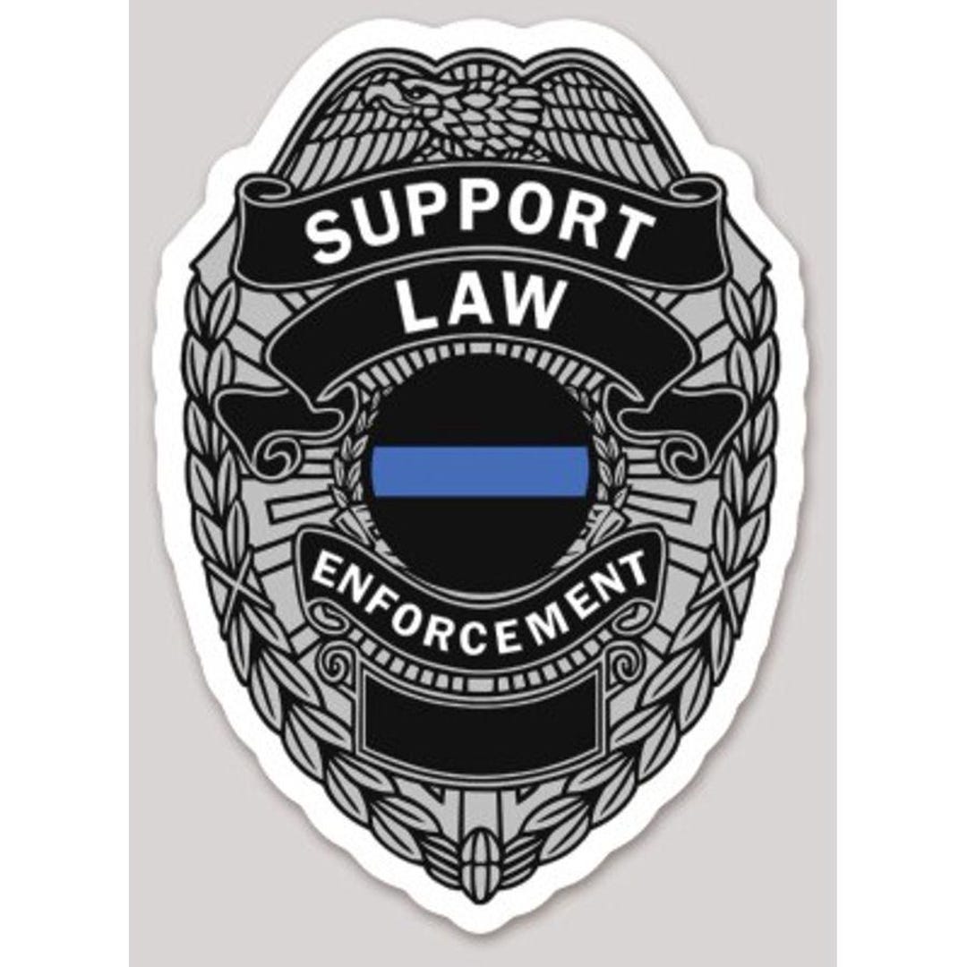 Support Law Enforcement Thin Blue Line Badge Vinyl Sticker - Etsy