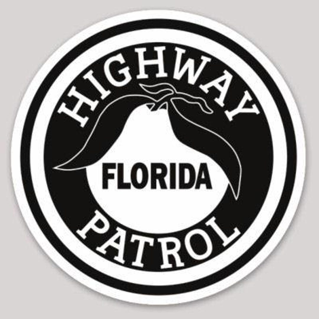 Black & White Florida Highway Patrol Logo Police Round Circle Vinyl ...