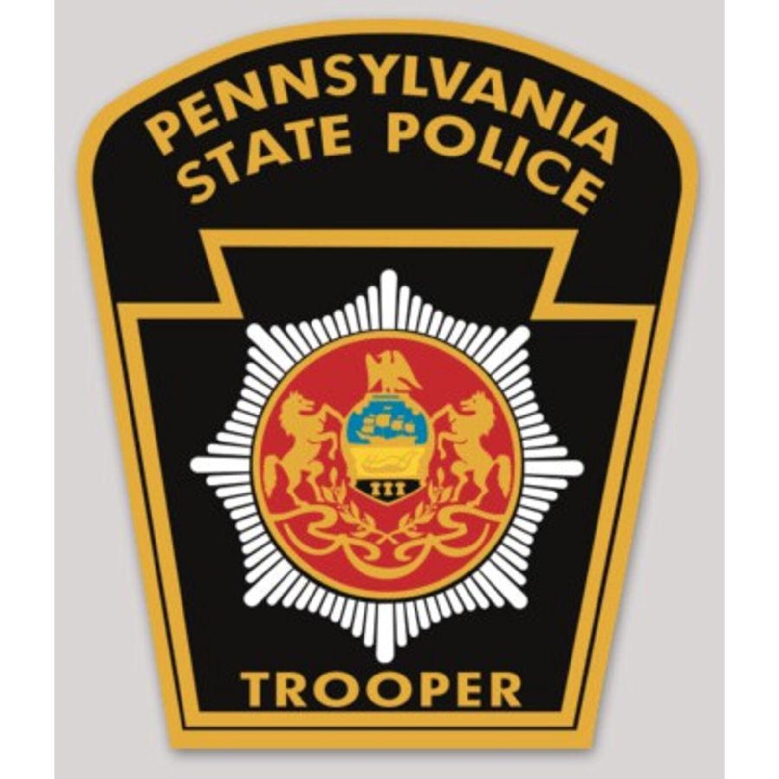 4 Inch Gold Border Pennsylvania State Police Trooper Logo - Vinyl ...