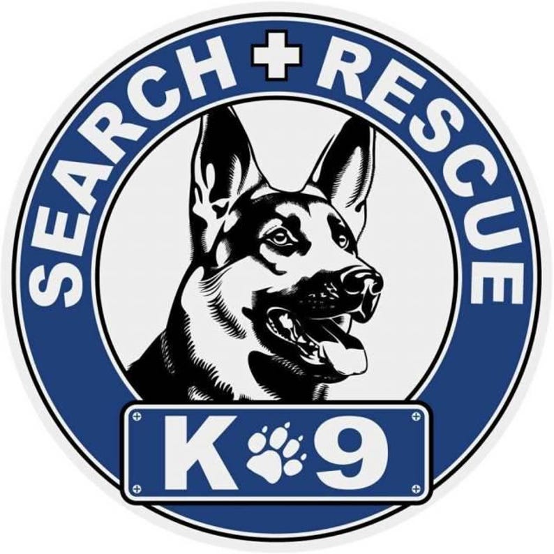 2 Inch Reflective Search & Rescue K9 - Vinyl Sticker - Etsy