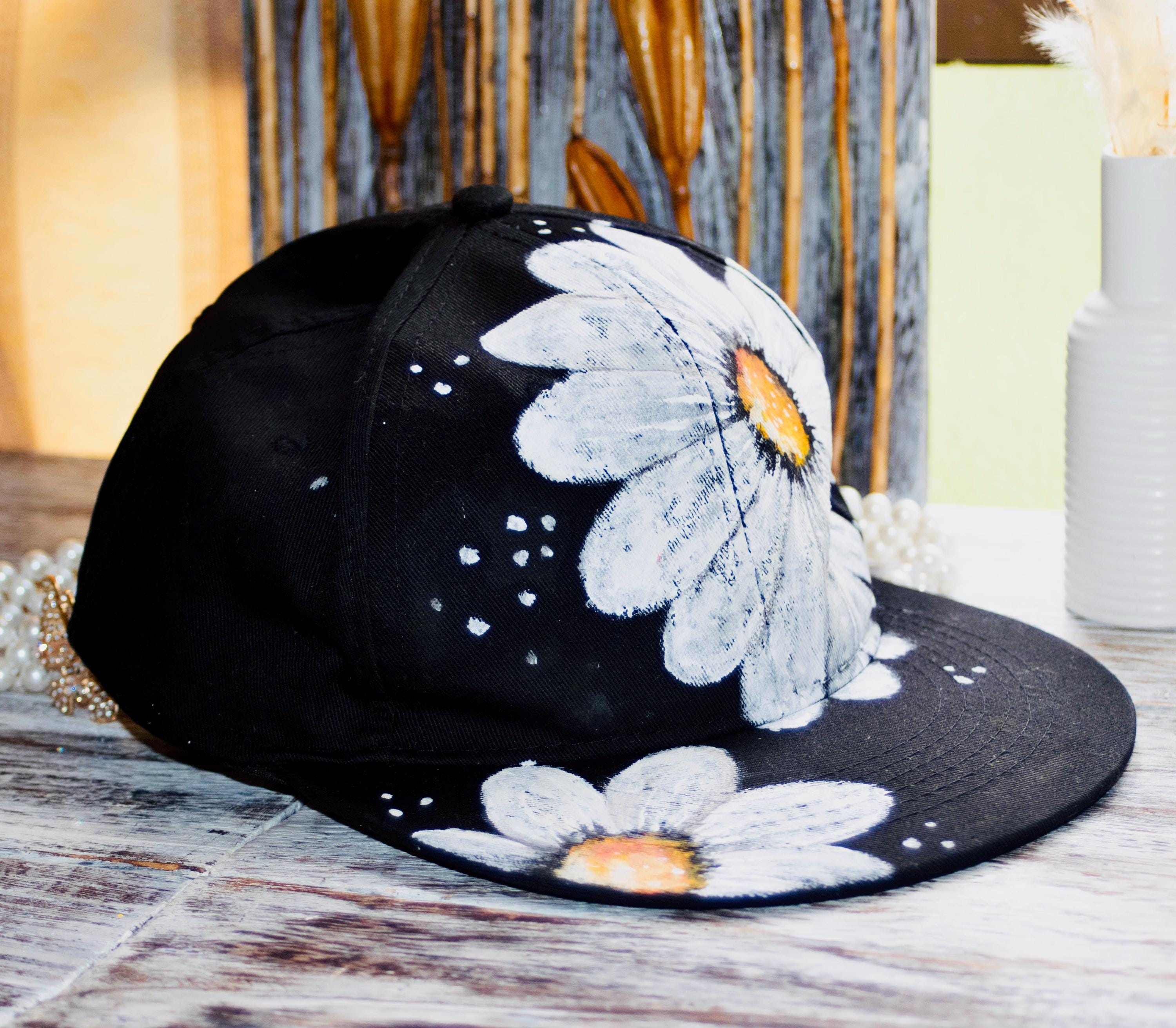 Hand Painted Cap, Women's Baseball Cap, READY to SHIP Summer Cap ...