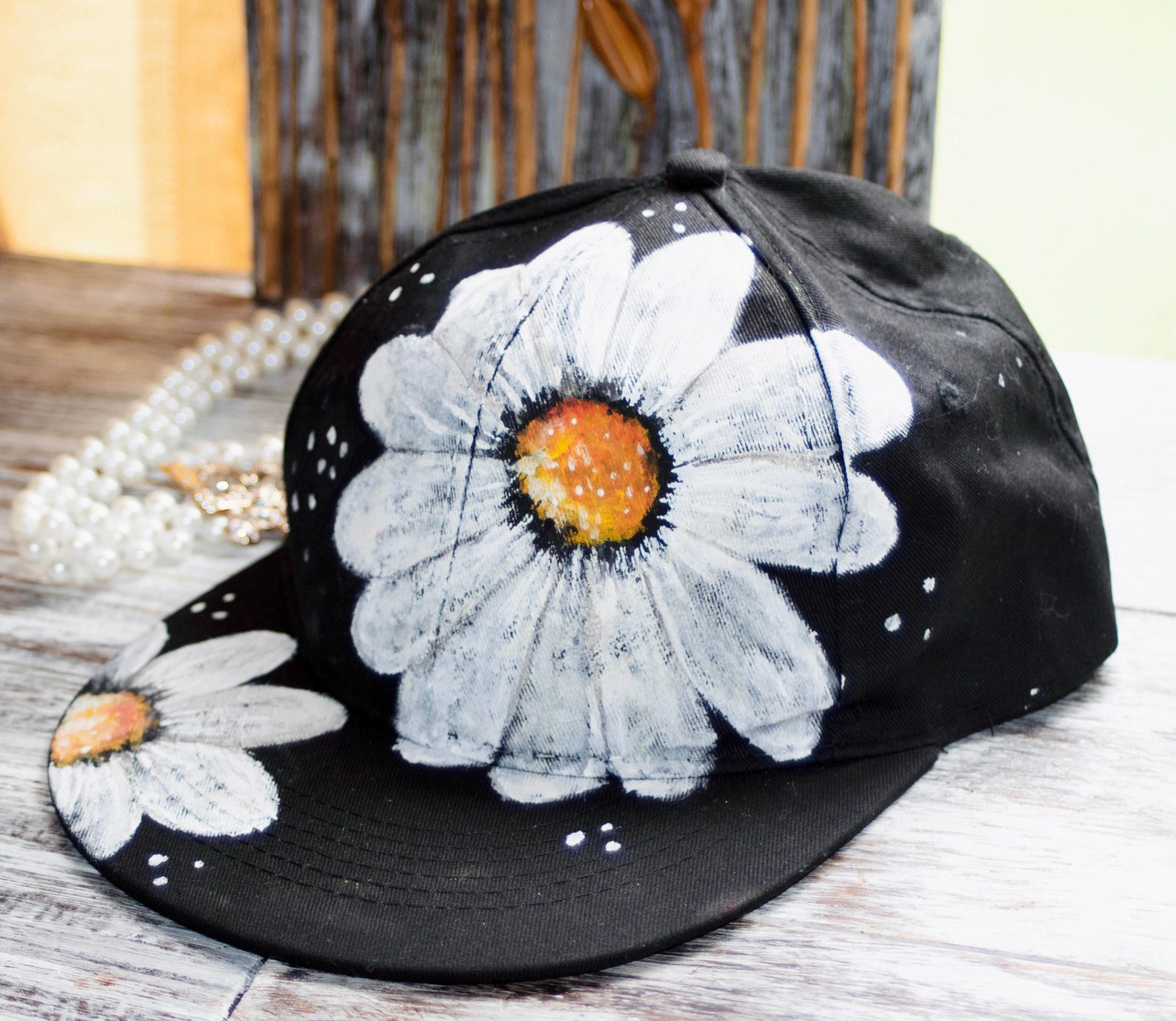 Hand Painted Cap, Women's Baseball Cap, READY to SHIP Summer Cap ...