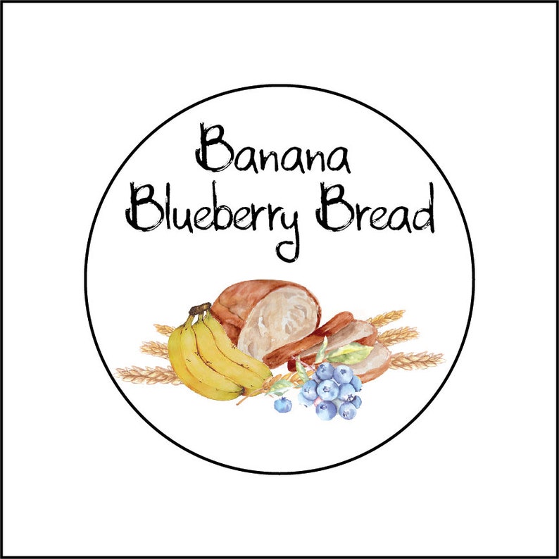 40 Banana Blueberry Bread Labels Stickers - Etsy