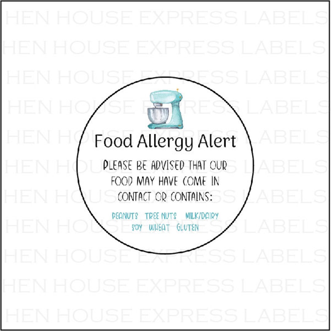 Food Allergy Alert Labels Stickers 60 1.5” OR 40 2” - Etsy