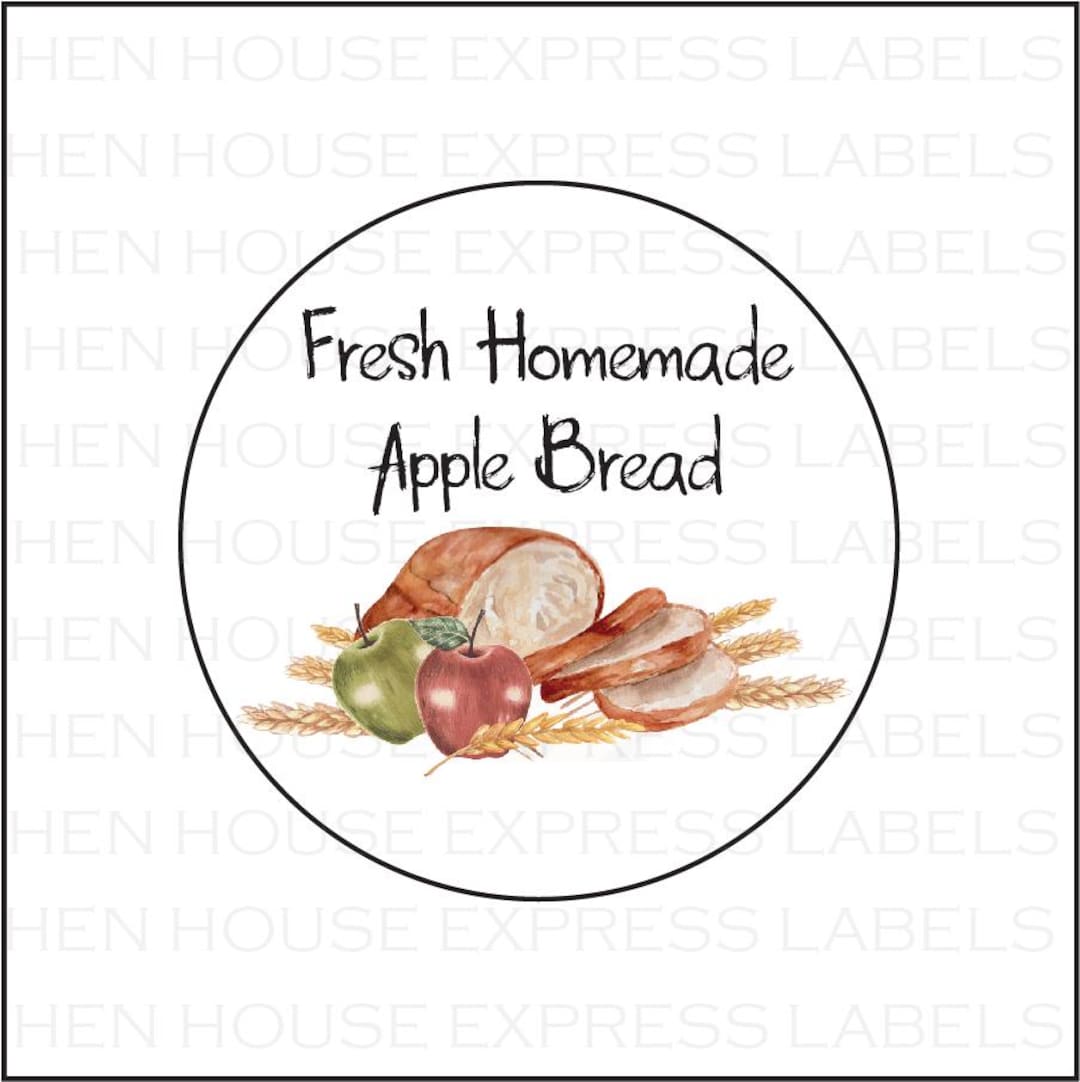 40 Homemade Apple Bread Labels Stickers - Etsy