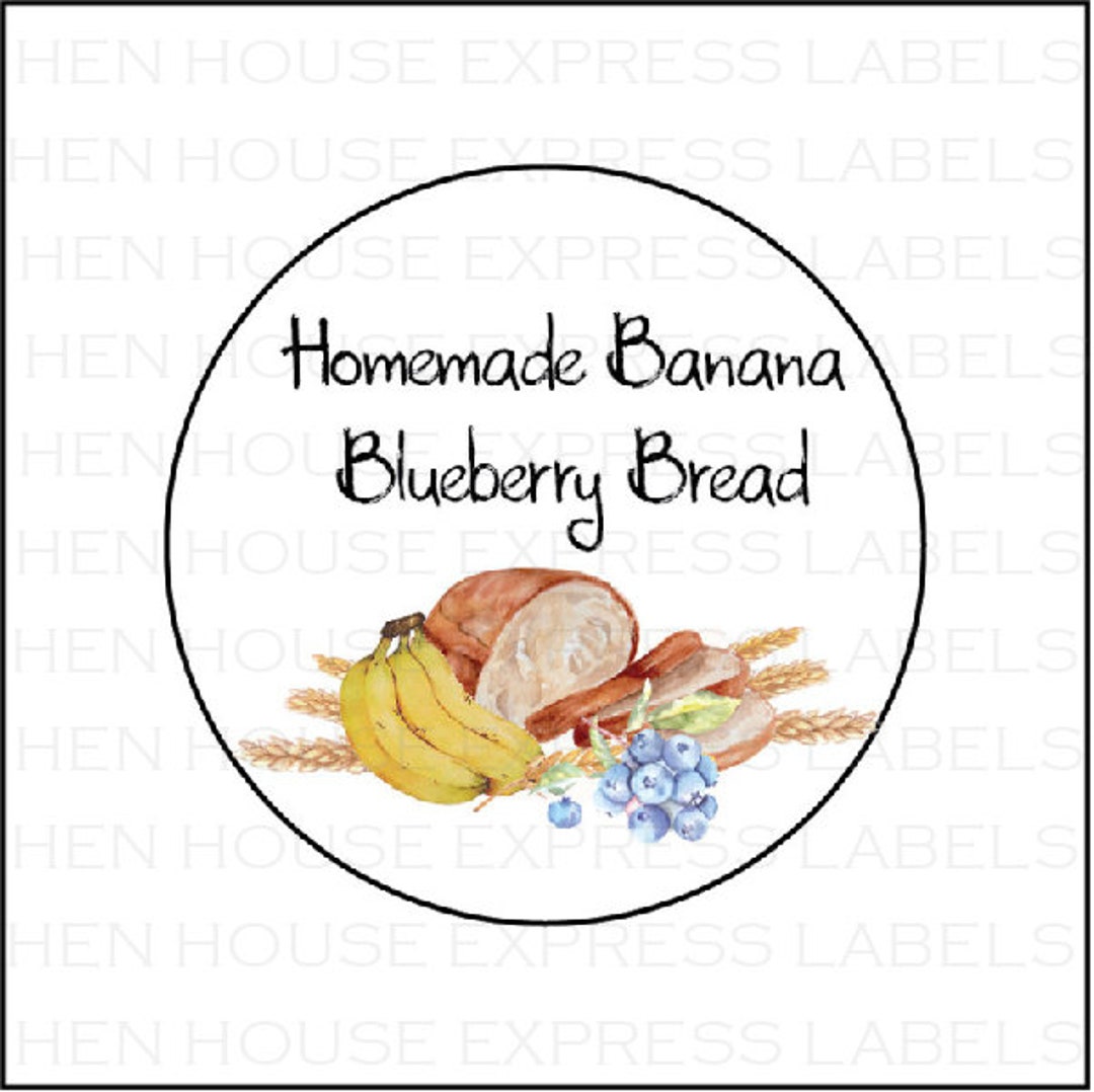 40 Banana Blueberry Bread Labels Stickers - Etsy