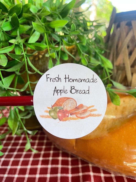 40 Homemade Apple Bread Labels Stickers - Etsy