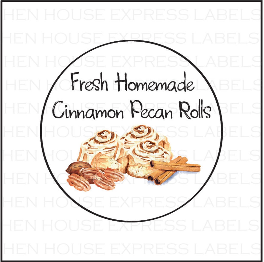 40 Homemade Cinnamon Pecan Rolls Labels Stickers - Etsy