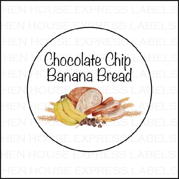40 Chocolate Chip Banana Bread Labels Stickers - Etsy