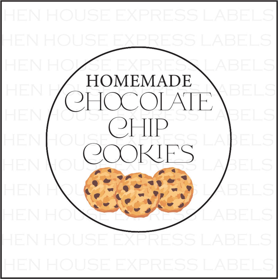40 Chocolate Chip Cookie Labels/ Stickers - Etsy