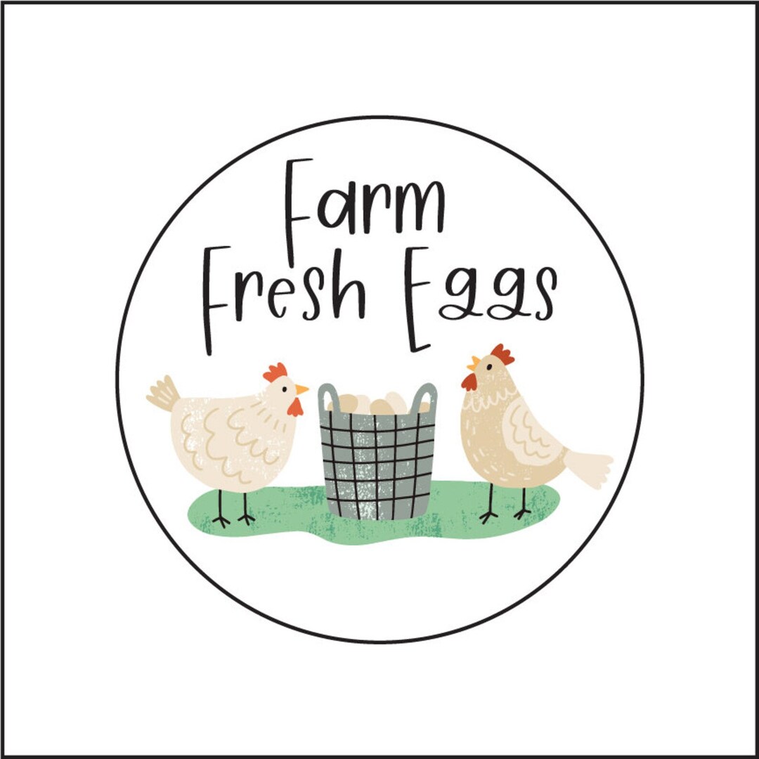 40 Farm Fresh Eggs Labels Stickers - Etsy