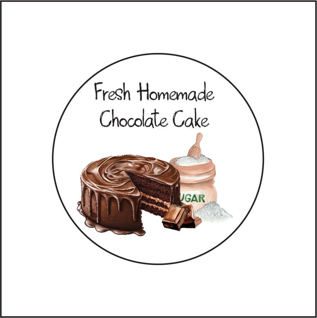 40 Fresh Homemade Chocolate Cake Labels/ Stickers - Etsy