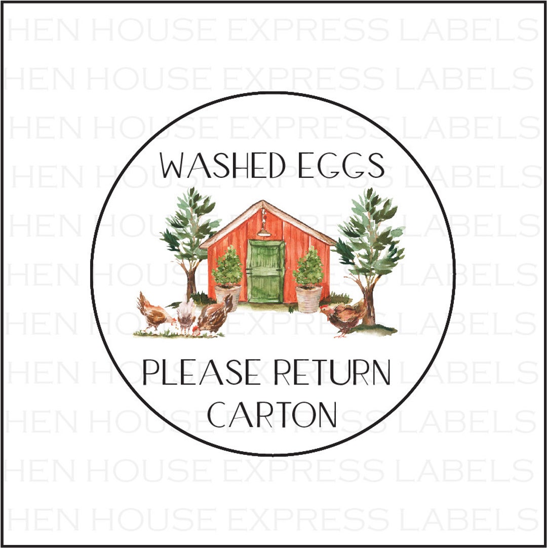 40 Washed Eggs, Please Return Egg Carton Labels Stickers - Etsy