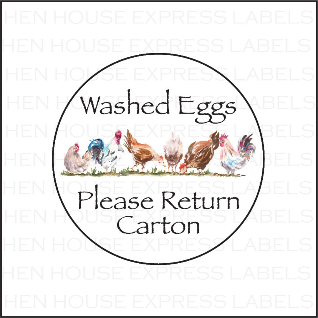 40 Washed Eggs, Please Return Egg Carton Labels Stickers - Etsy
