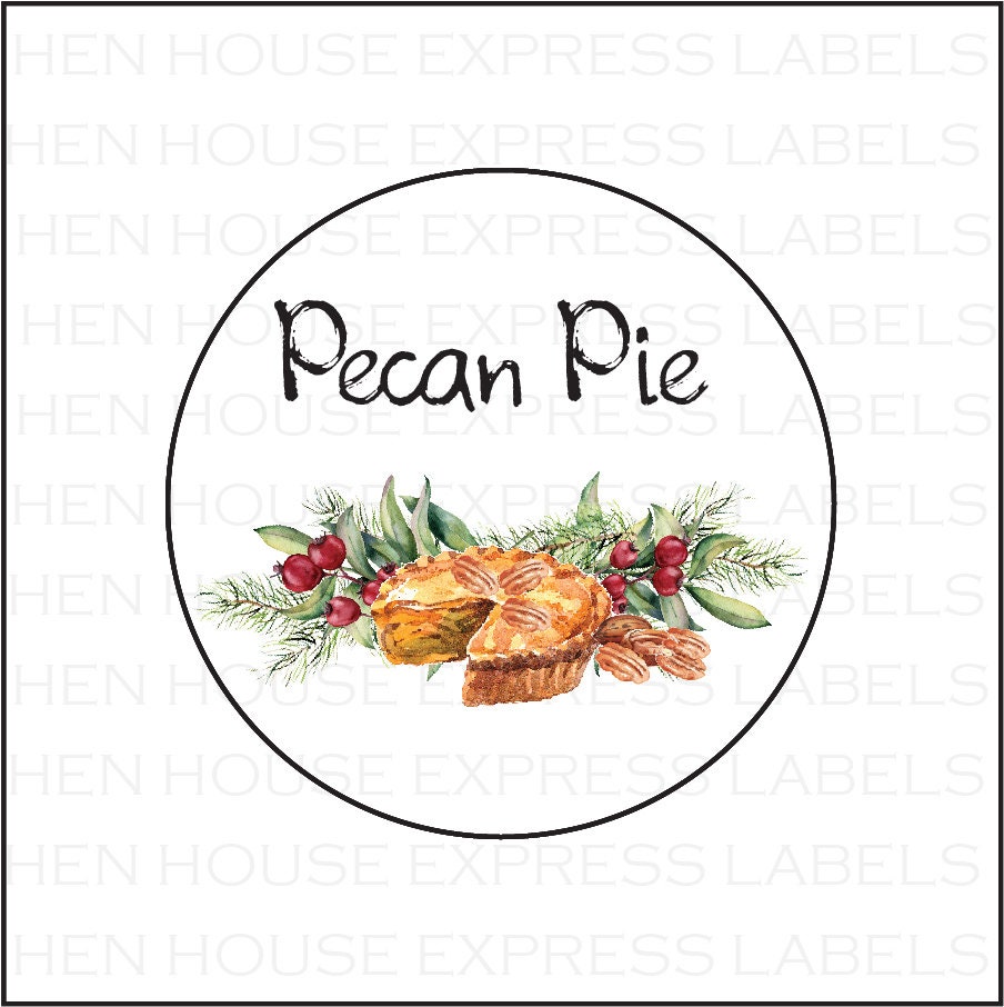 40 Christmas Pecan Pie Labels Stickers - Etsy