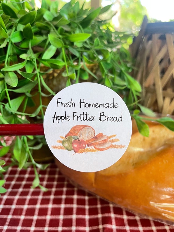 40 Homemade Apple Fritter Bread Labels Stickers | Etsy