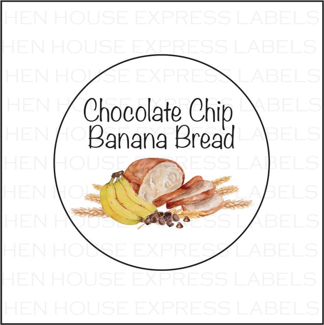 40 Chocolate Chip Banana Bread Labels Stickers - Etsy