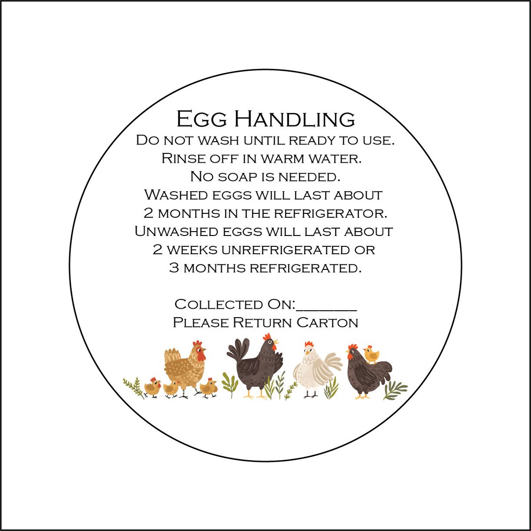 Egg Handling Stickers (30 3" or 36 2.5" or 40 2") - Etsy