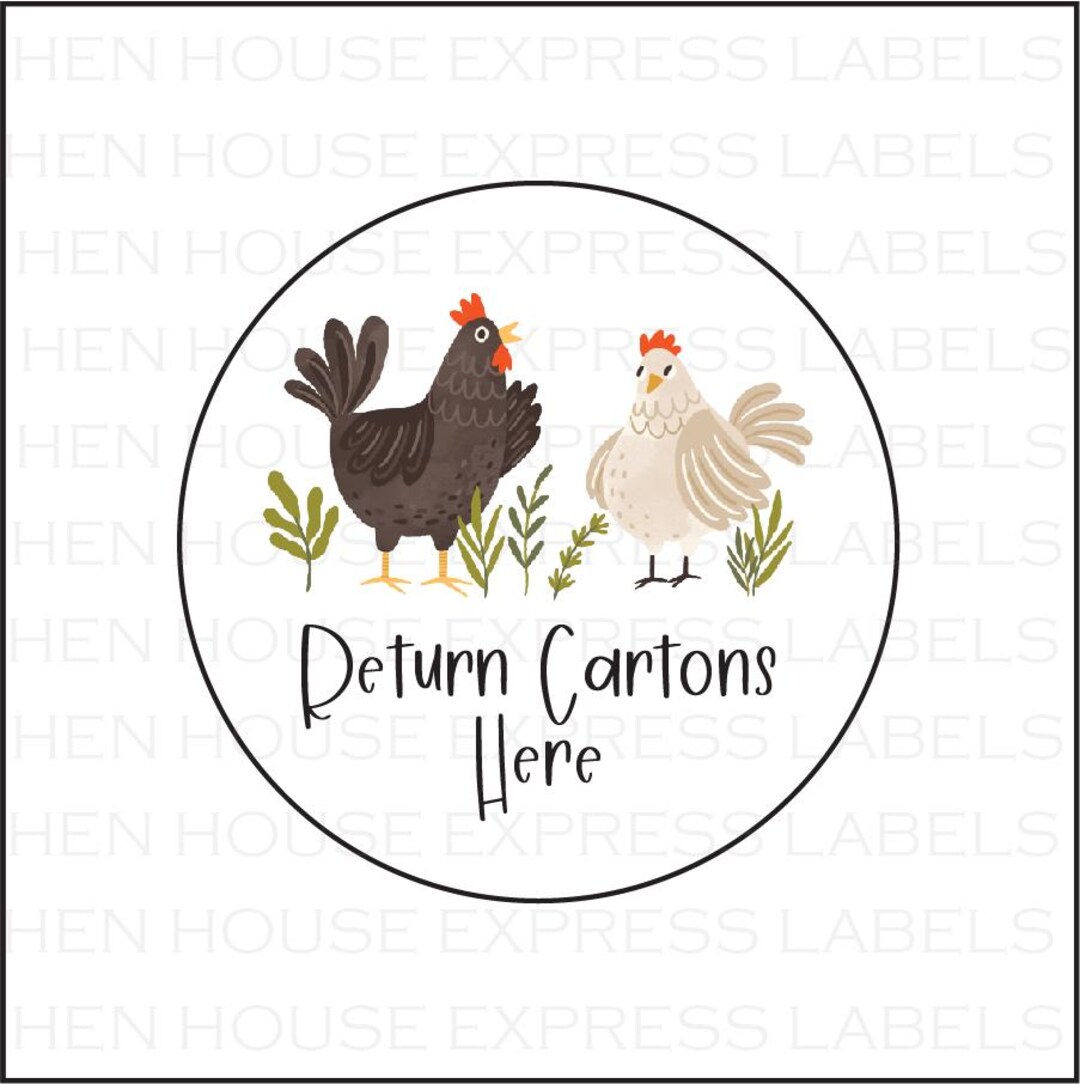 40 Return Carton Here Egg Carton Labels Stickers - Etsy