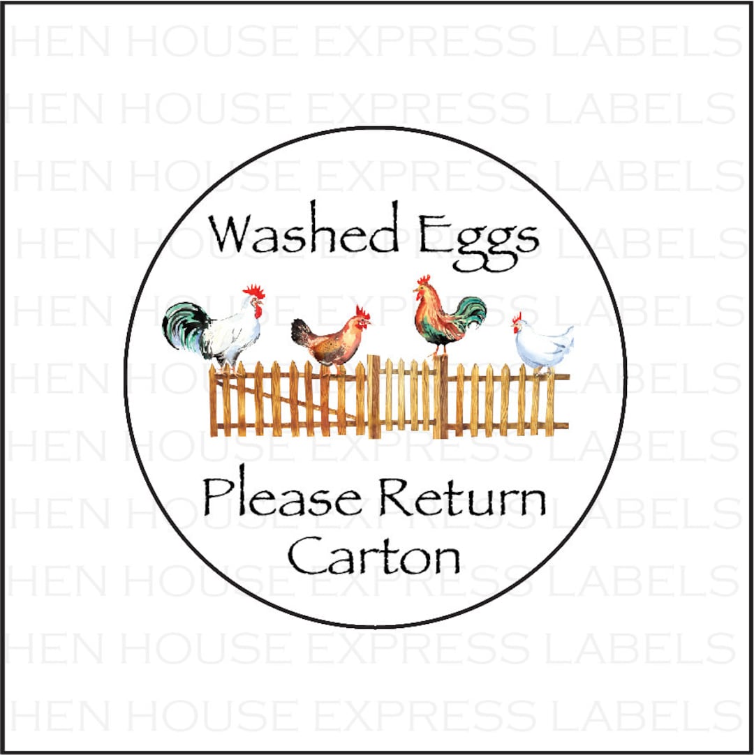 40 Washed Eggs, Please Return Egg Carton Labels Stickers - Etsy