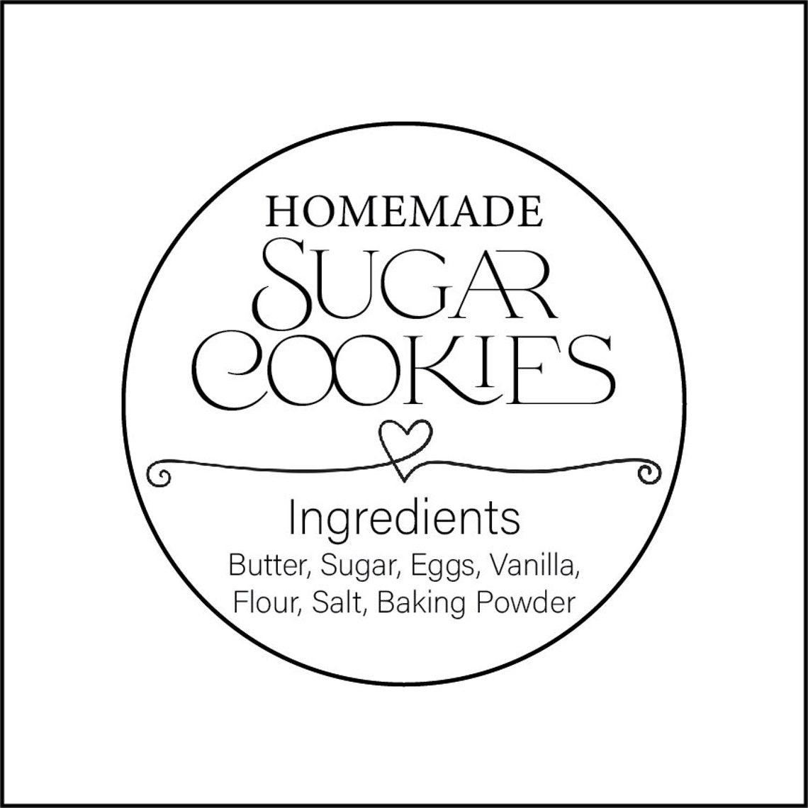 40 Sugar Cookie Labels/ Stickers - Etsy