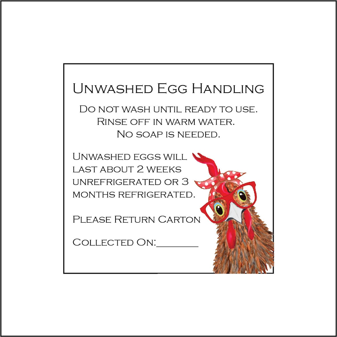 36 Unwashed Egg Handling Care Carton Labels Stickers - Etsy