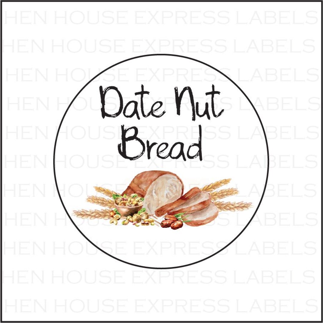 40 Homemade Date Nut Bread Labels Stickers - Etsy