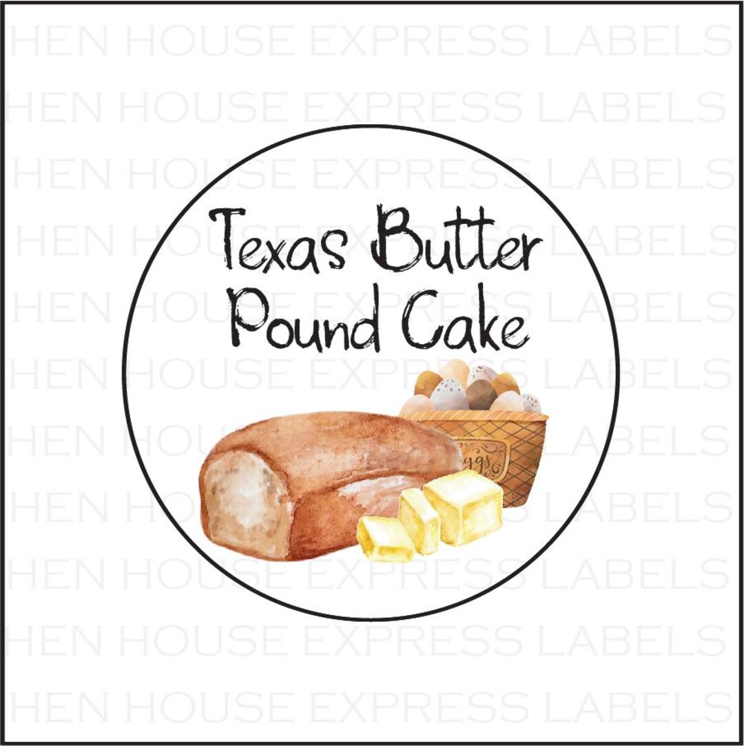 40 Texas Butter Pound Cake Labels Stickers - Etsy