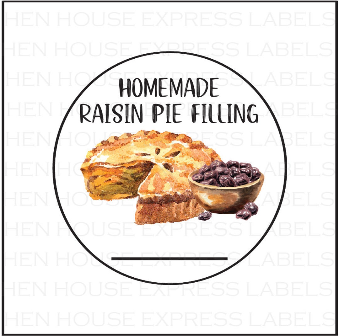 40 Homemade Raisin Pie Filling Canning Labels Stickers - Etsy
