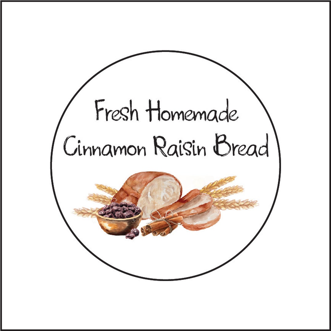 40 Homemade Cinnamon Raisin Bread Labels Sticker - Etsy