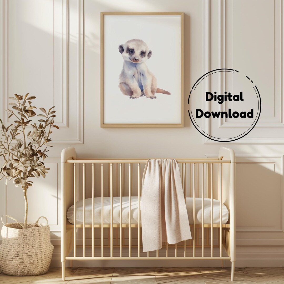Cute Meerkat Art, Print Meerkat Poster, Meerkat Illustration for Kids ...