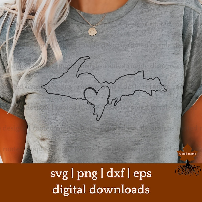 Michigan Upper Peninsula SVG PNG Digital Download, UP Michigan Dxf Eps ...