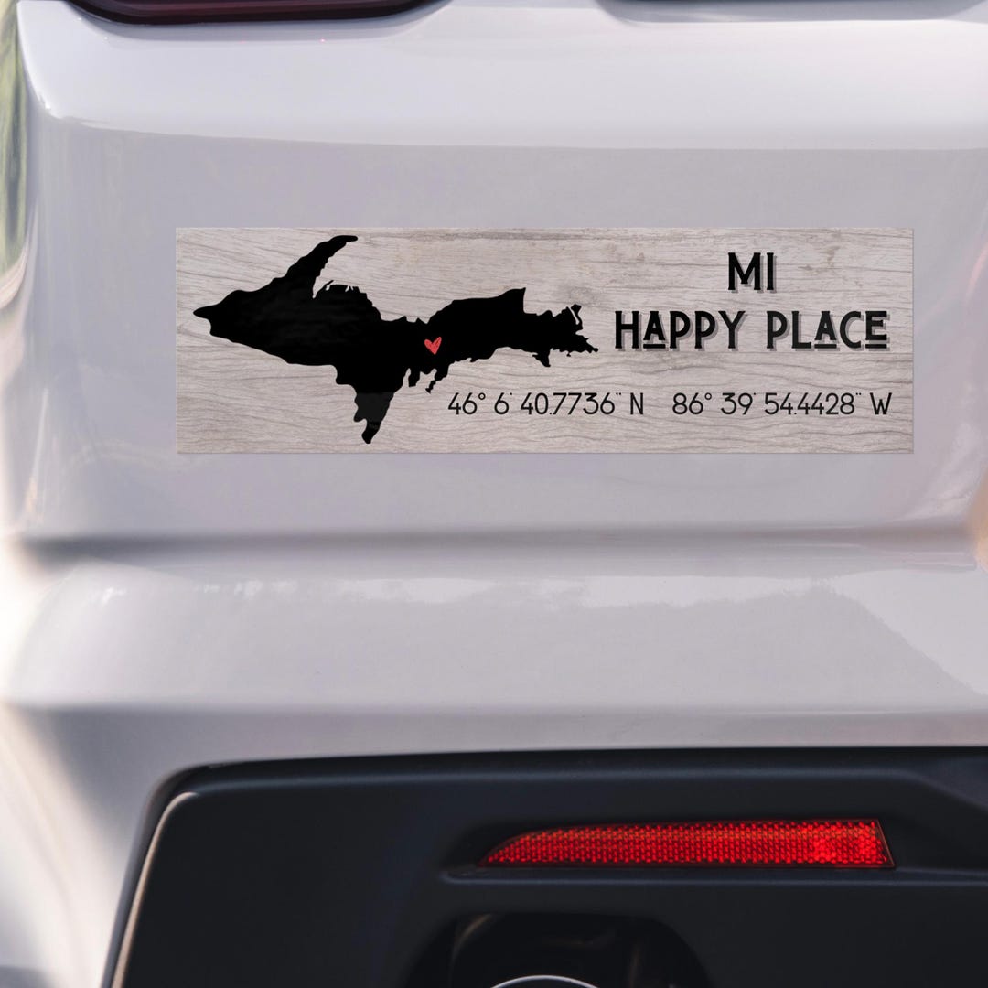 Custom UP Michigan Bumper Sticker Decal, Personalized Michigan Upper ...