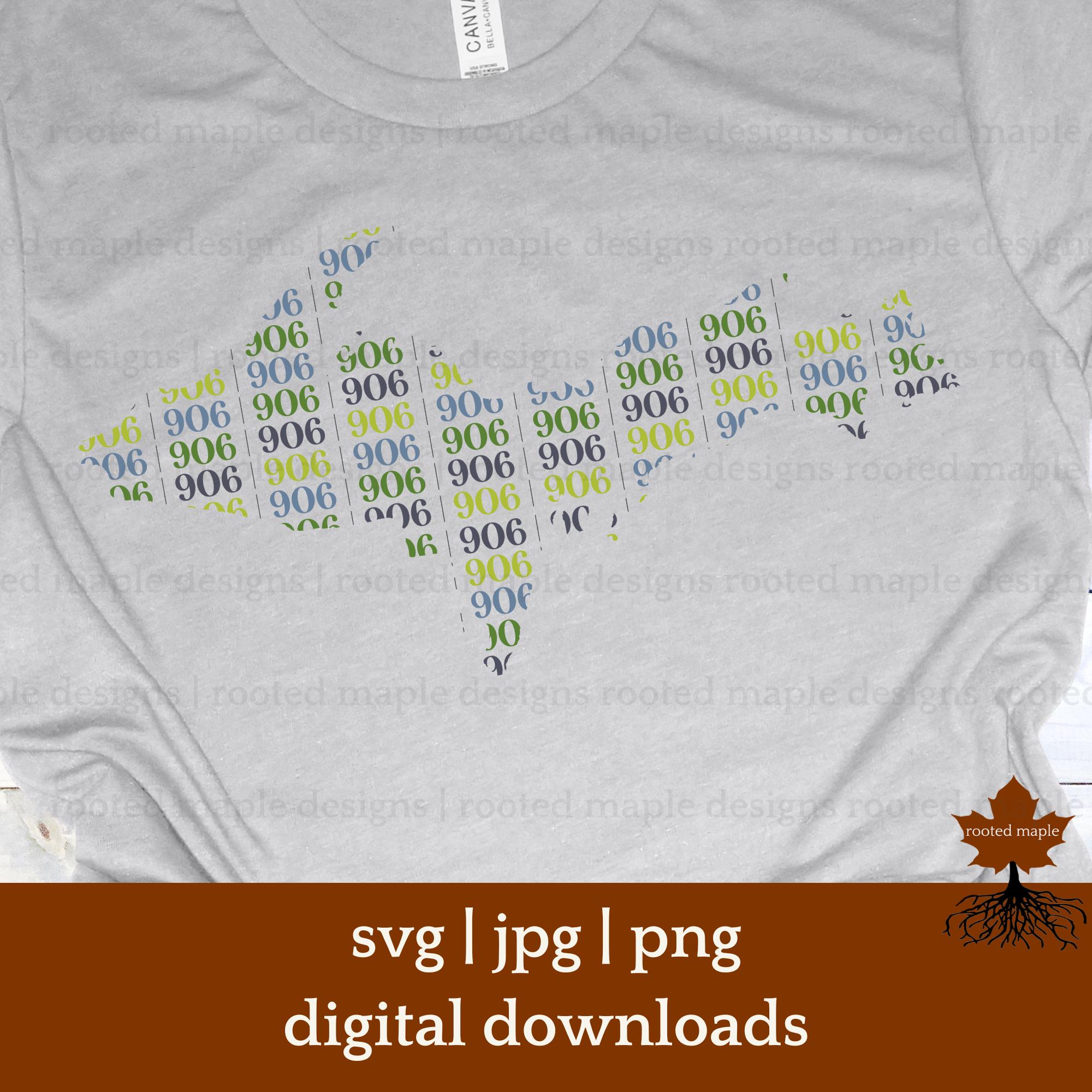 906 Michigan Upper Peninsula PNG SVG, Upper Peninsula Area Code Digital ...