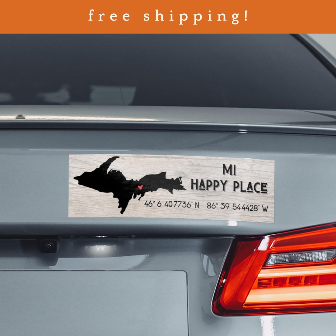 Custom UP Michigan Bumper Sticker Decal, Personalized Michigan Upper ...