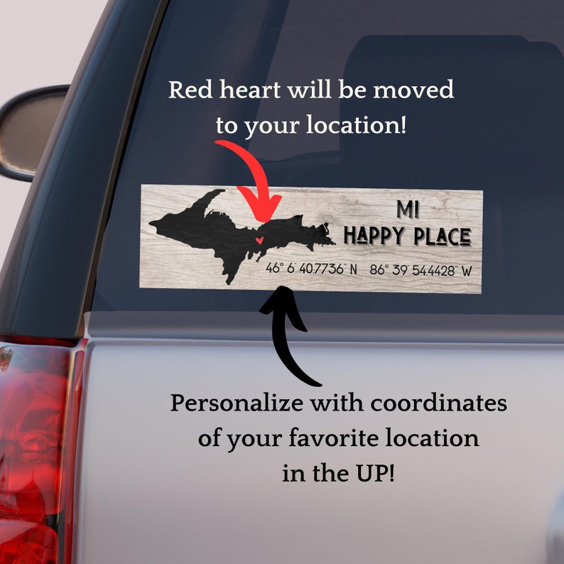 Custom UP Michigan Bumper Sticker Decal, Personalized Michigan Upper ...