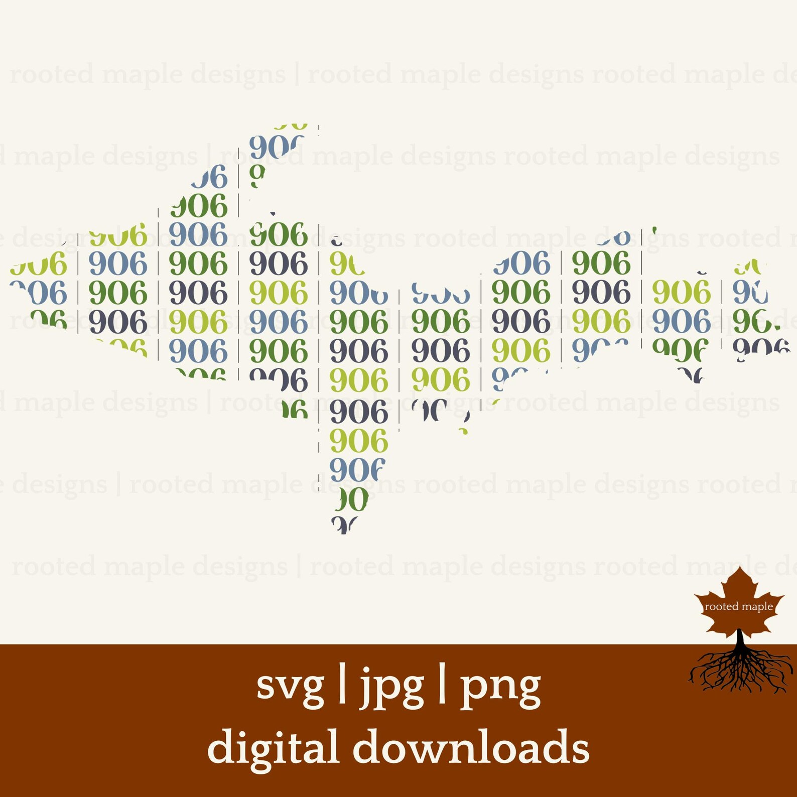 906 Michigan Upper Peninsula PNG SVG, Upper Peninsula Area Code Digital ...