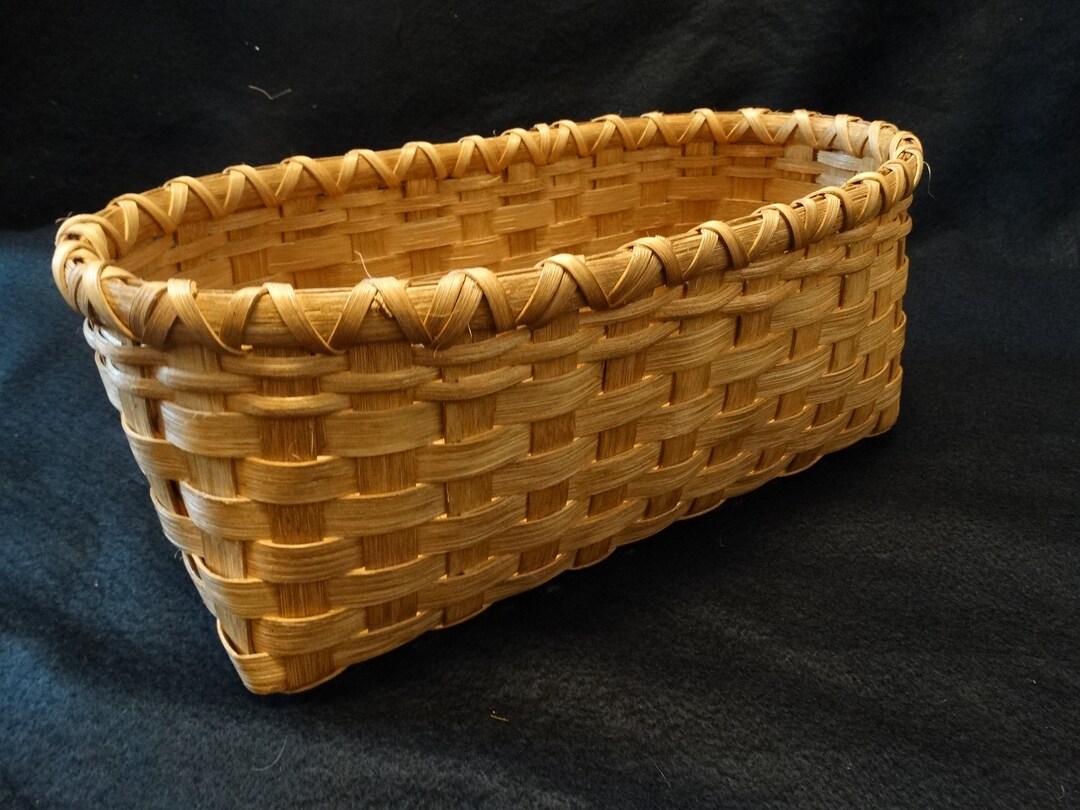 Hand Woven Basket in Golden Oak. Storage Baskets. Rectangular Basket ...